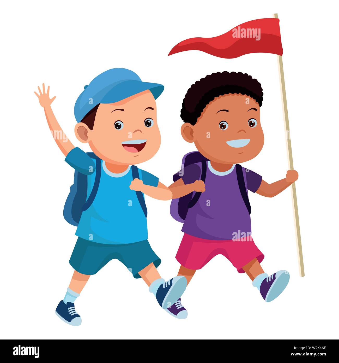 Kids and summer camp cartoons Stock Vector Image & Art - Alamy
