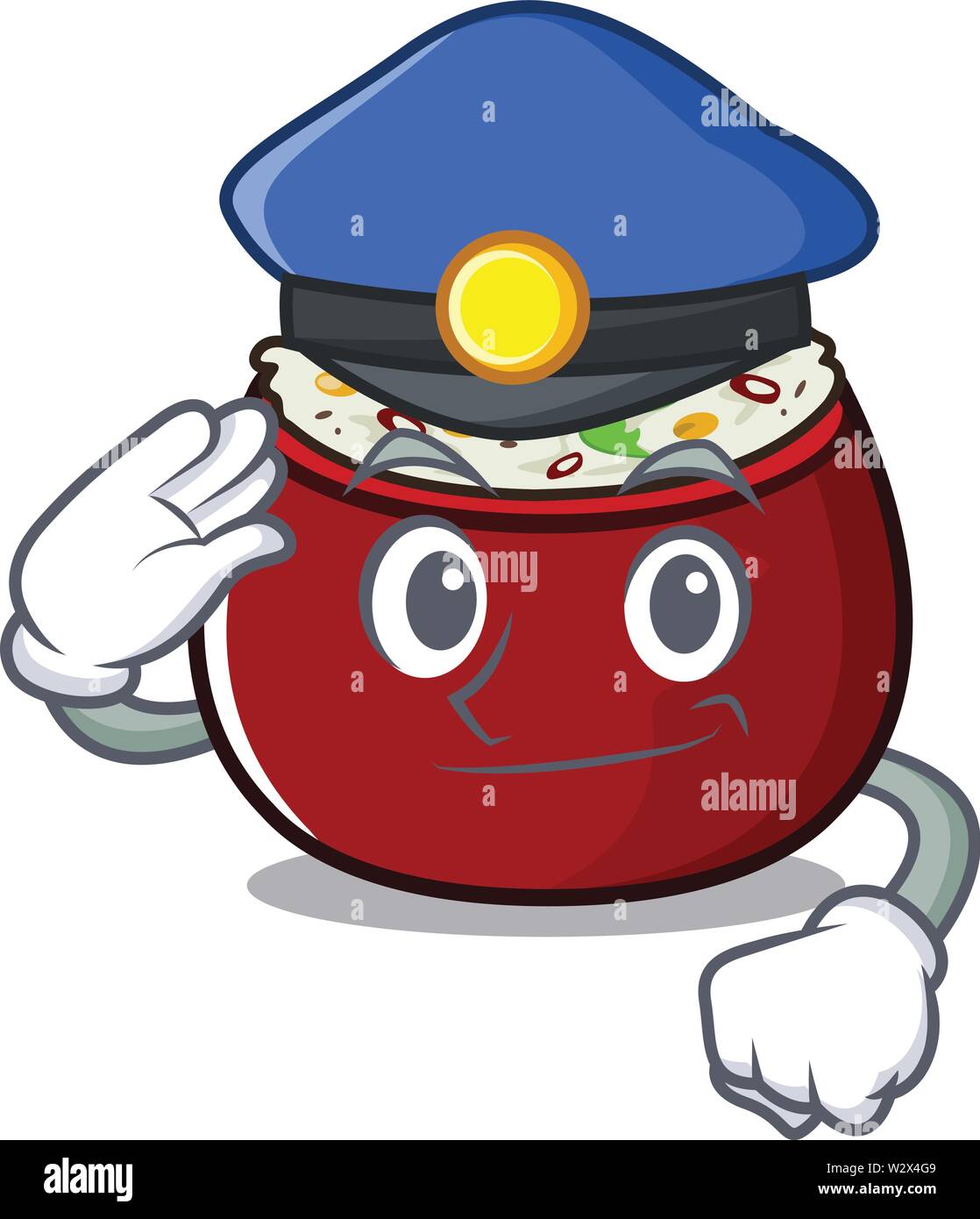 Police curd rice served in mascot bowl Stock Vector Image & Art - Alamy