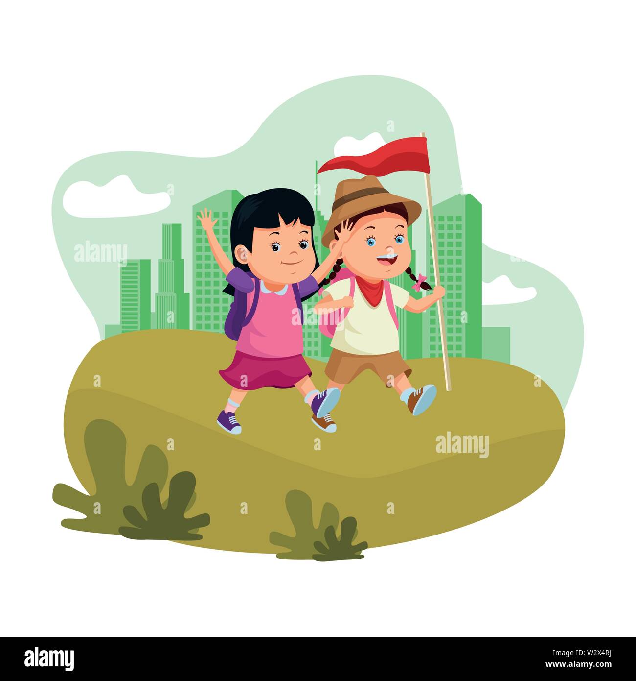 Kids and summer camp cartoons Stock Vector Image & Art - Alamy