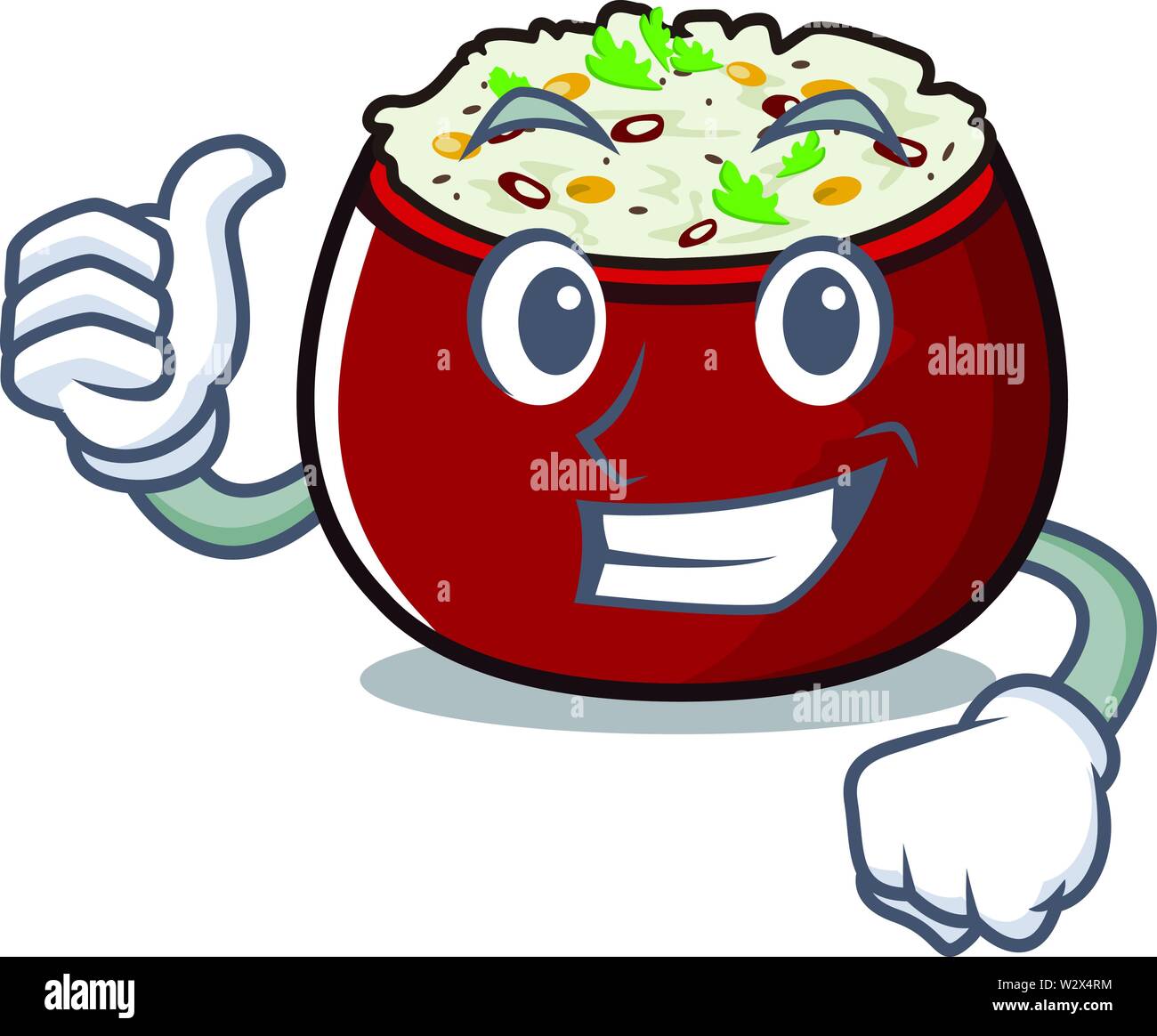 Thumbs up curd rice above wooden cartoon table Stock Vector Image & Art ...