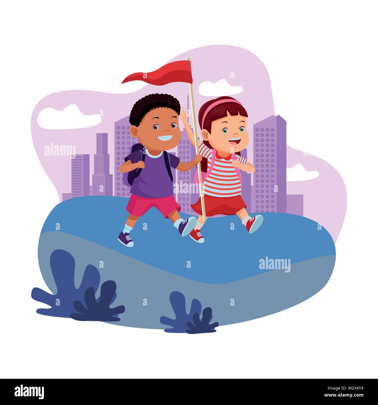 Kids and summer camp cartoons Stock Vector Image & Art - Alamy