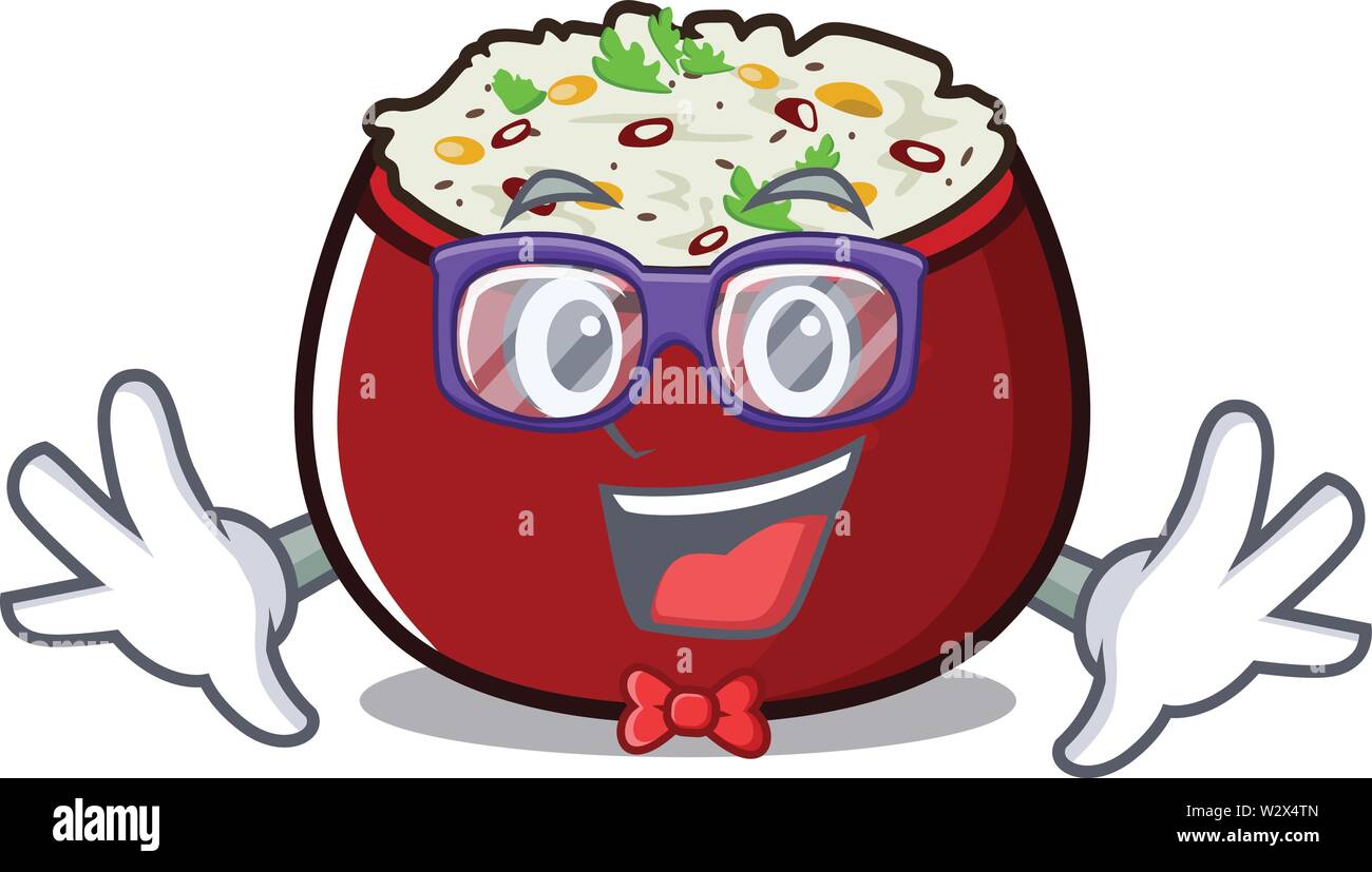 Geek curd rice above wooden cartoon table Stock Vector Image & Art - Alamy