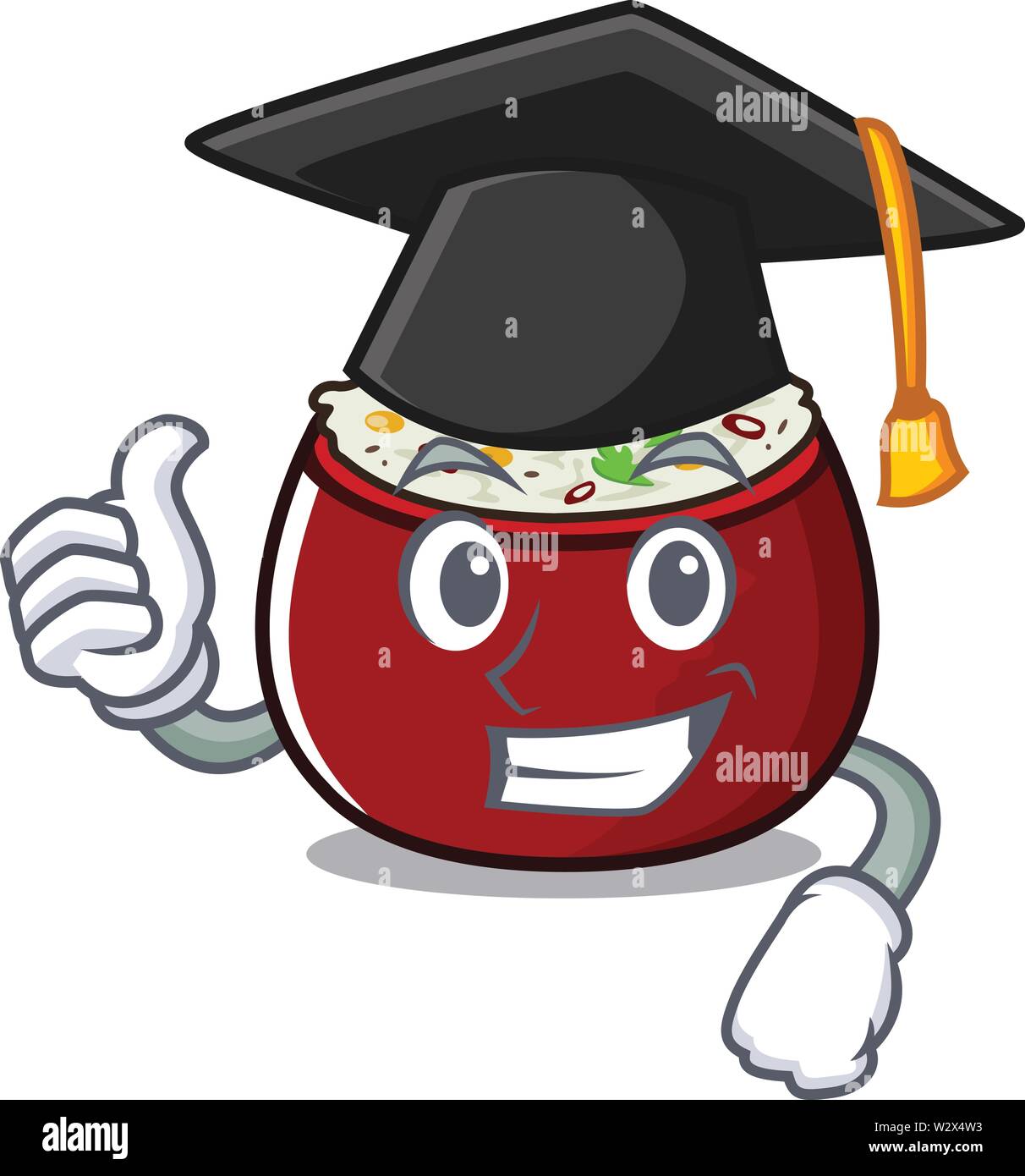 Graduation curd rice above wooden cartoon table Stock Vector Image ...