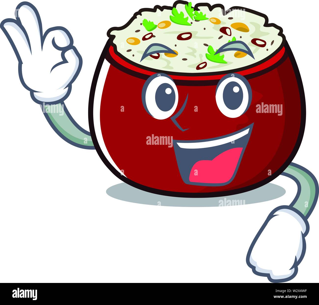 Okay curd rice above wooden cartoon table Stock Vector Image & Art - Alamy