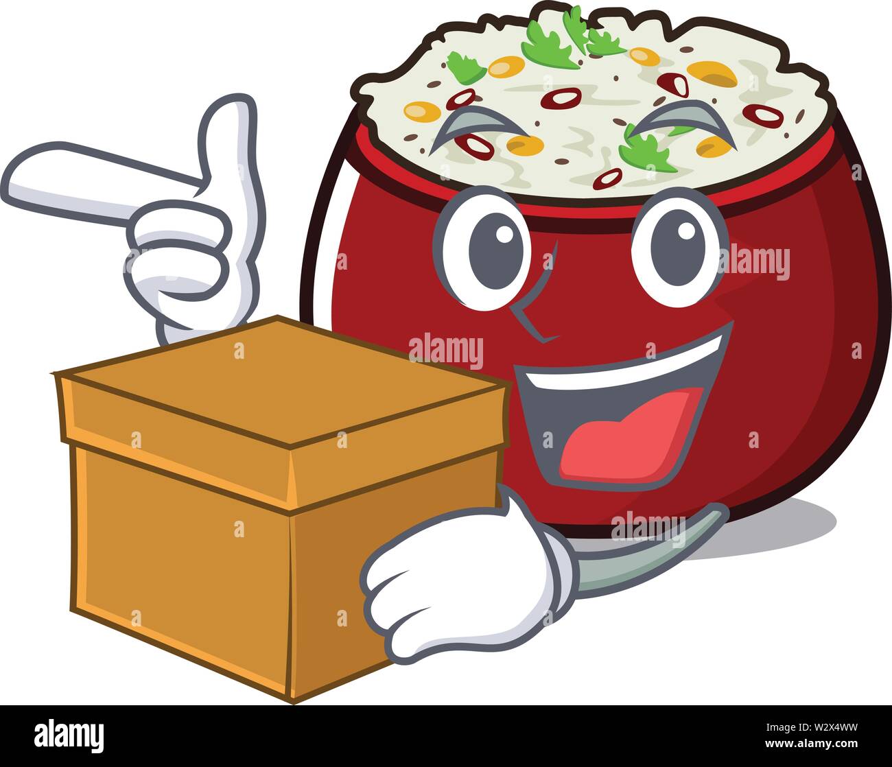 With box curd rice above wooden cartoon table Stock Vector Image & Art ...