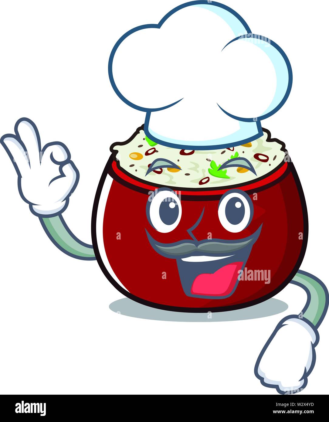 Chef curd rice above wooden cartoon table Stock Vector Image & Art - Alamy