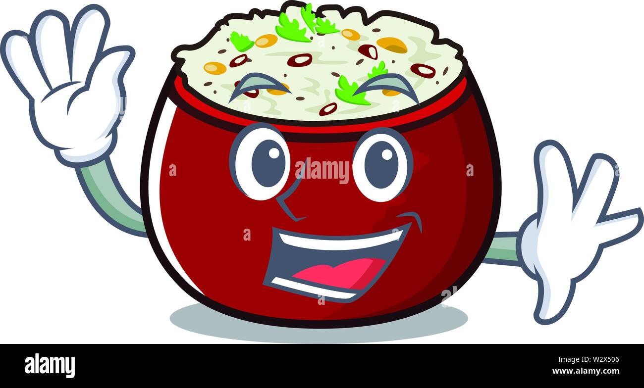 Waving curd rice above wooden cartoon table Stock Vector Image & Art ...