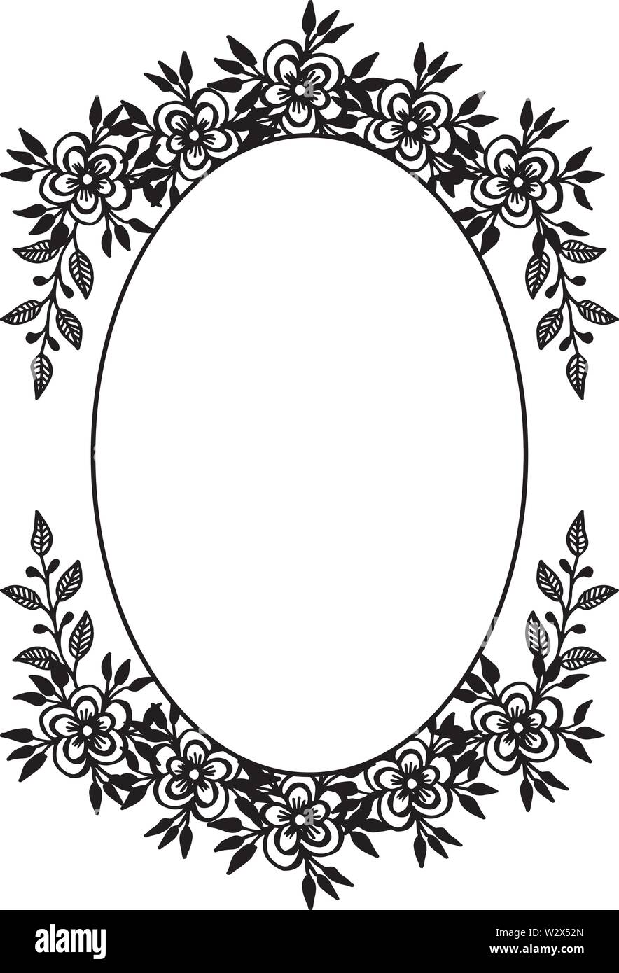 Set of floral frame with design modern, border for banners or posters ...