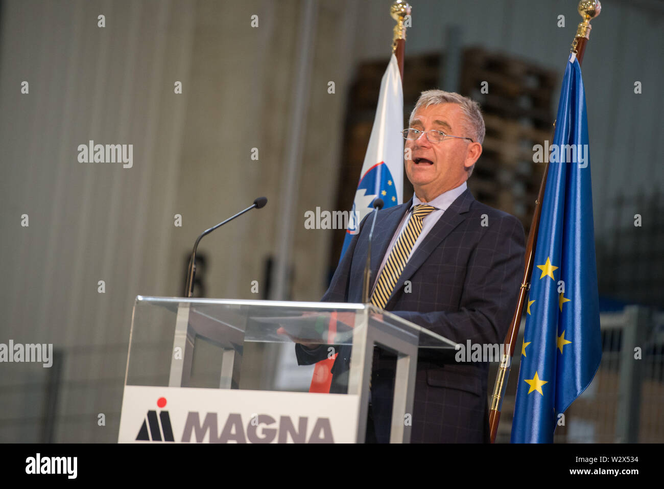 Hoce, Slovenia. 10th July, 2019. Magna Europe and Magna Steyr President ...