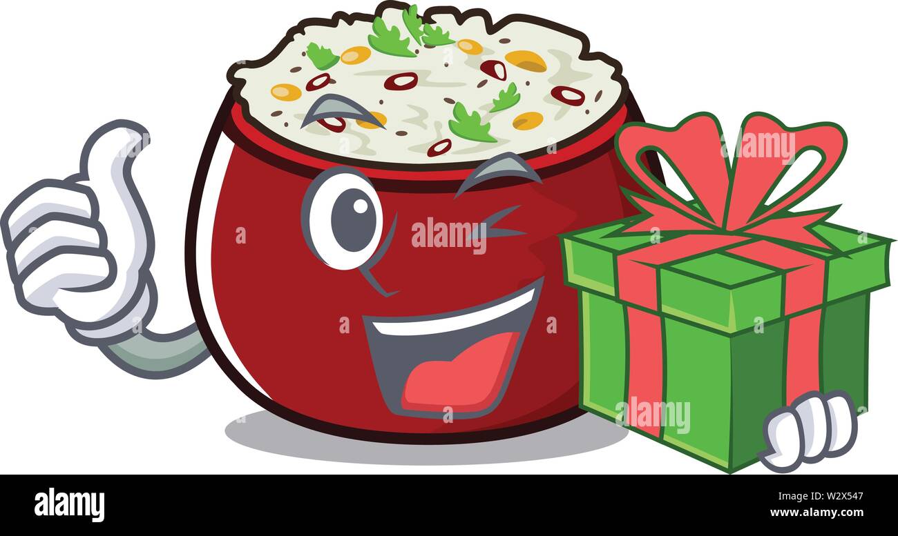 With gift curd rice isolated with the cartoon Stock Vector Image & Art ...