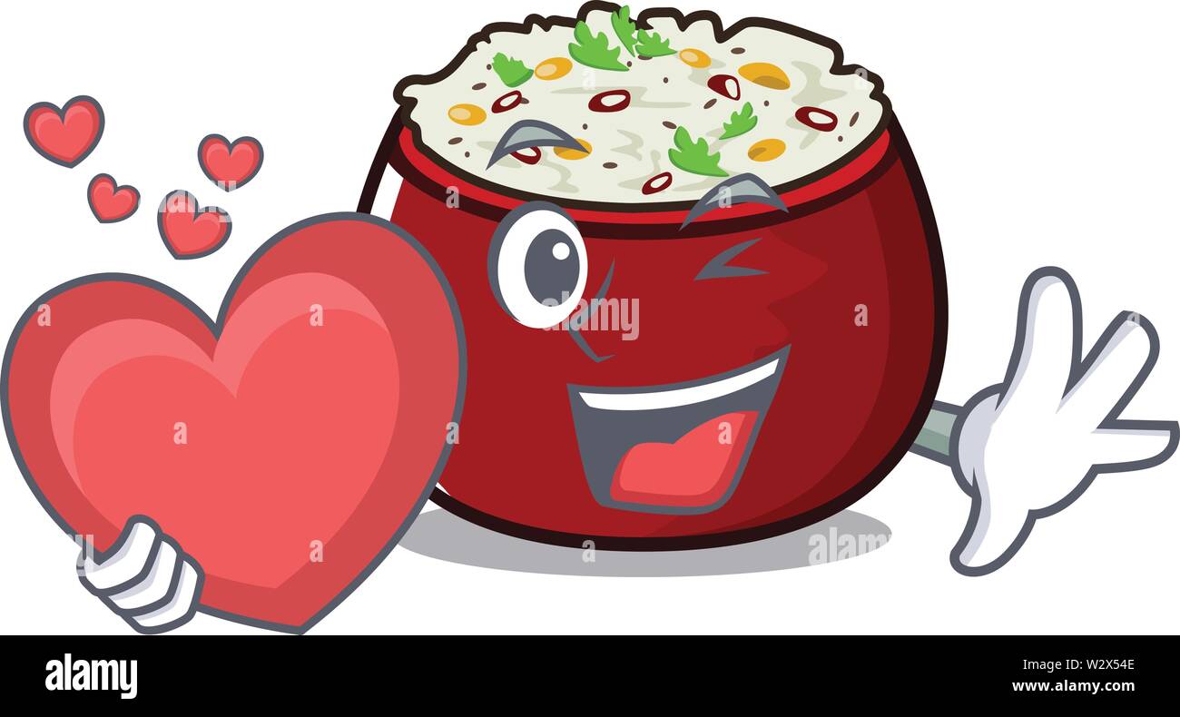 With heart curd rice isolated with the cartoon Stock Vector Image & Art ...