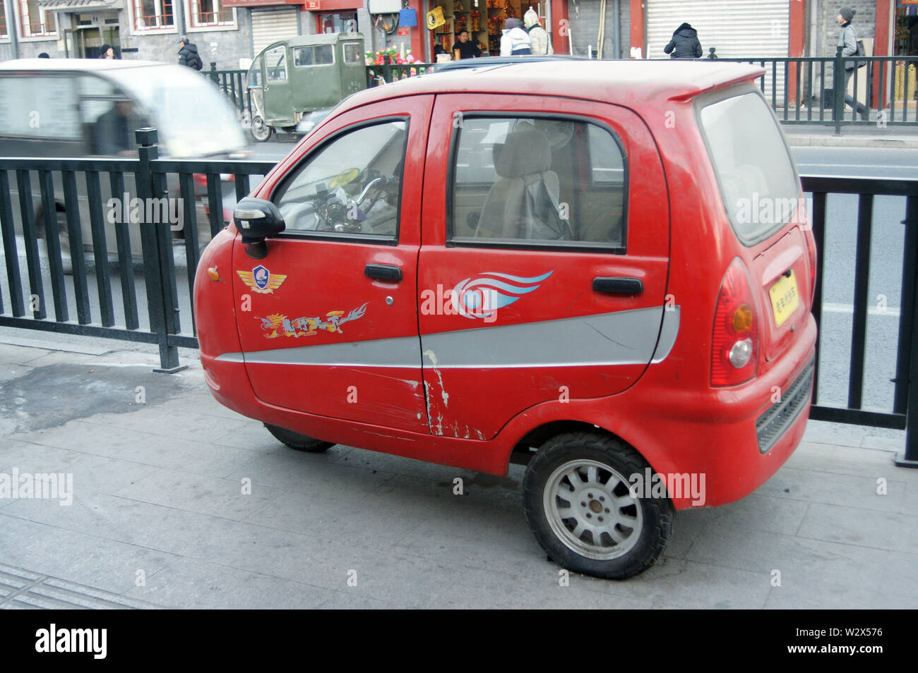 Mini Car Parked On Chinese Street Stock Photo - Alamy
