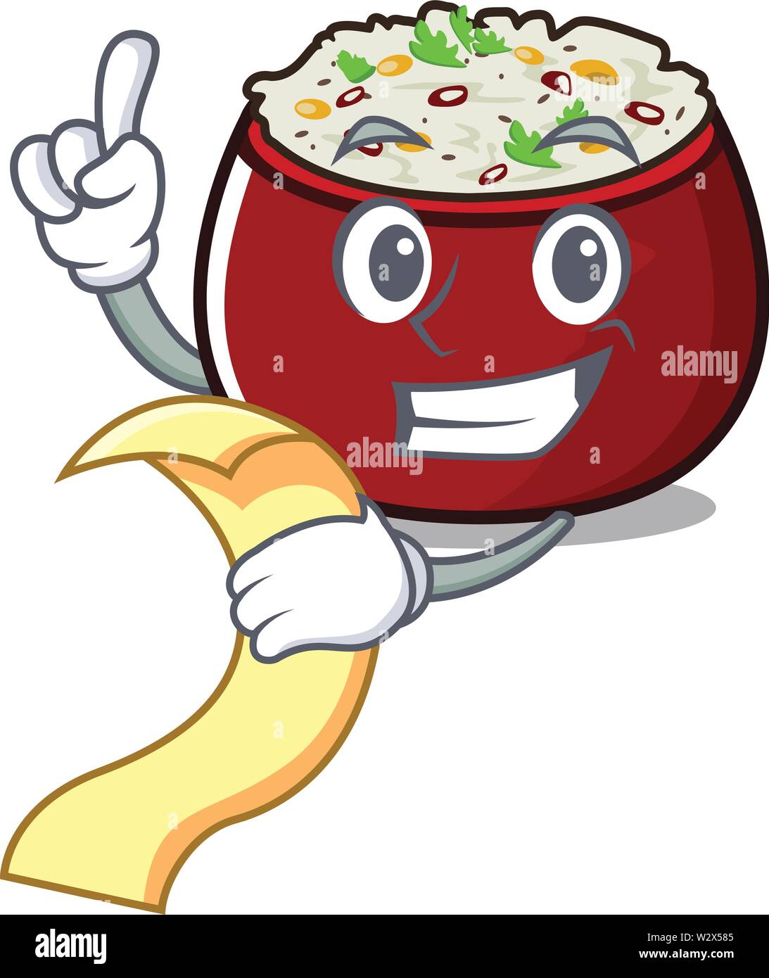 With menu curd rice isolated with the cartoon Stock Vector Image & Art ...