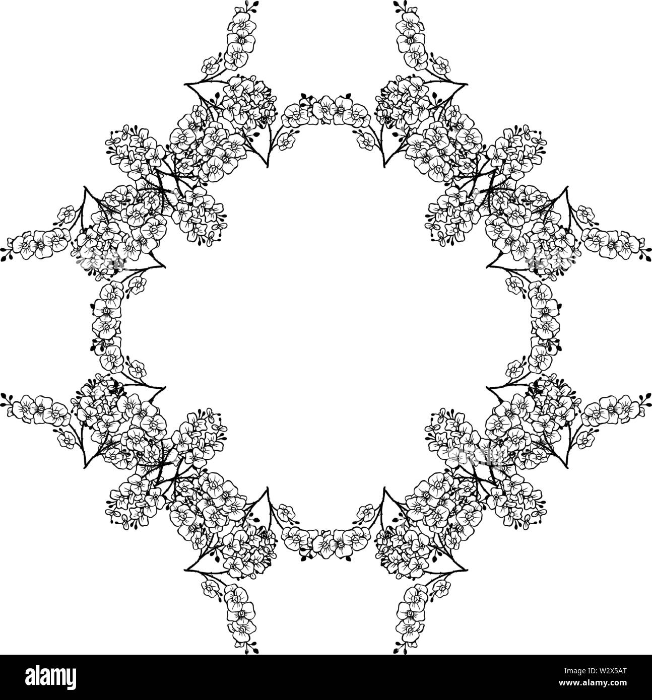 Design floral with silhouette, backdrop on a white, border for greeting ...