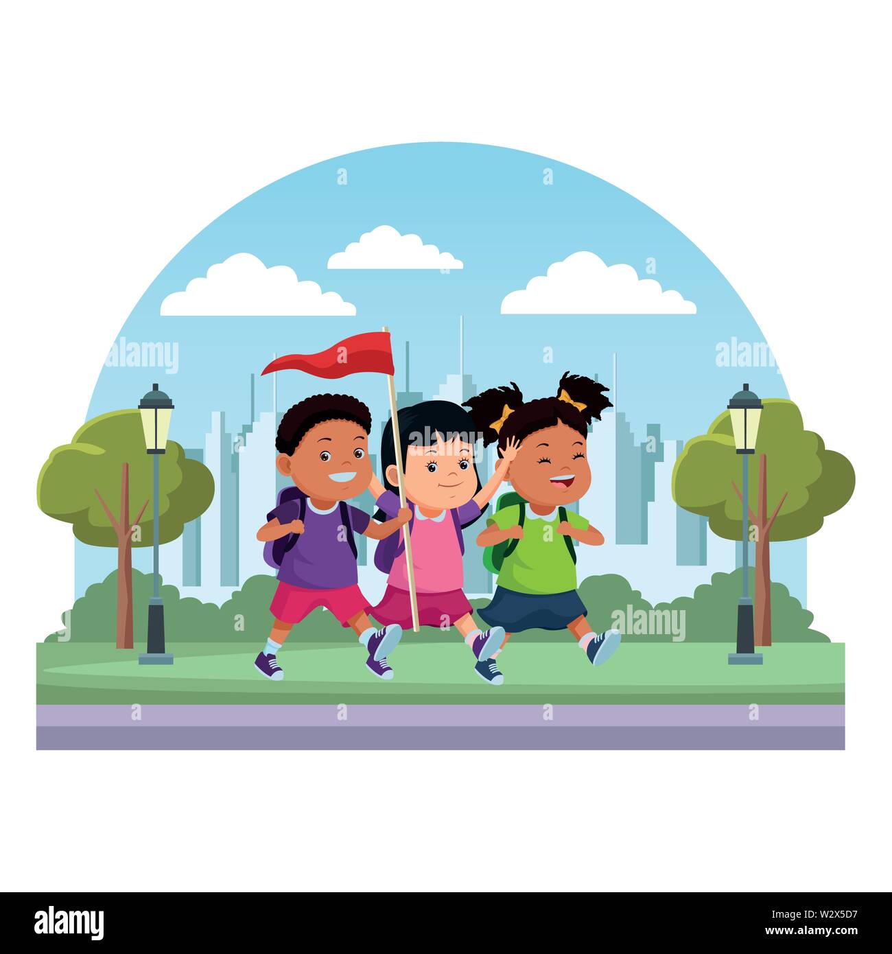 Kids and summer camp cartoons Stock Vector Image & Art - Alamy