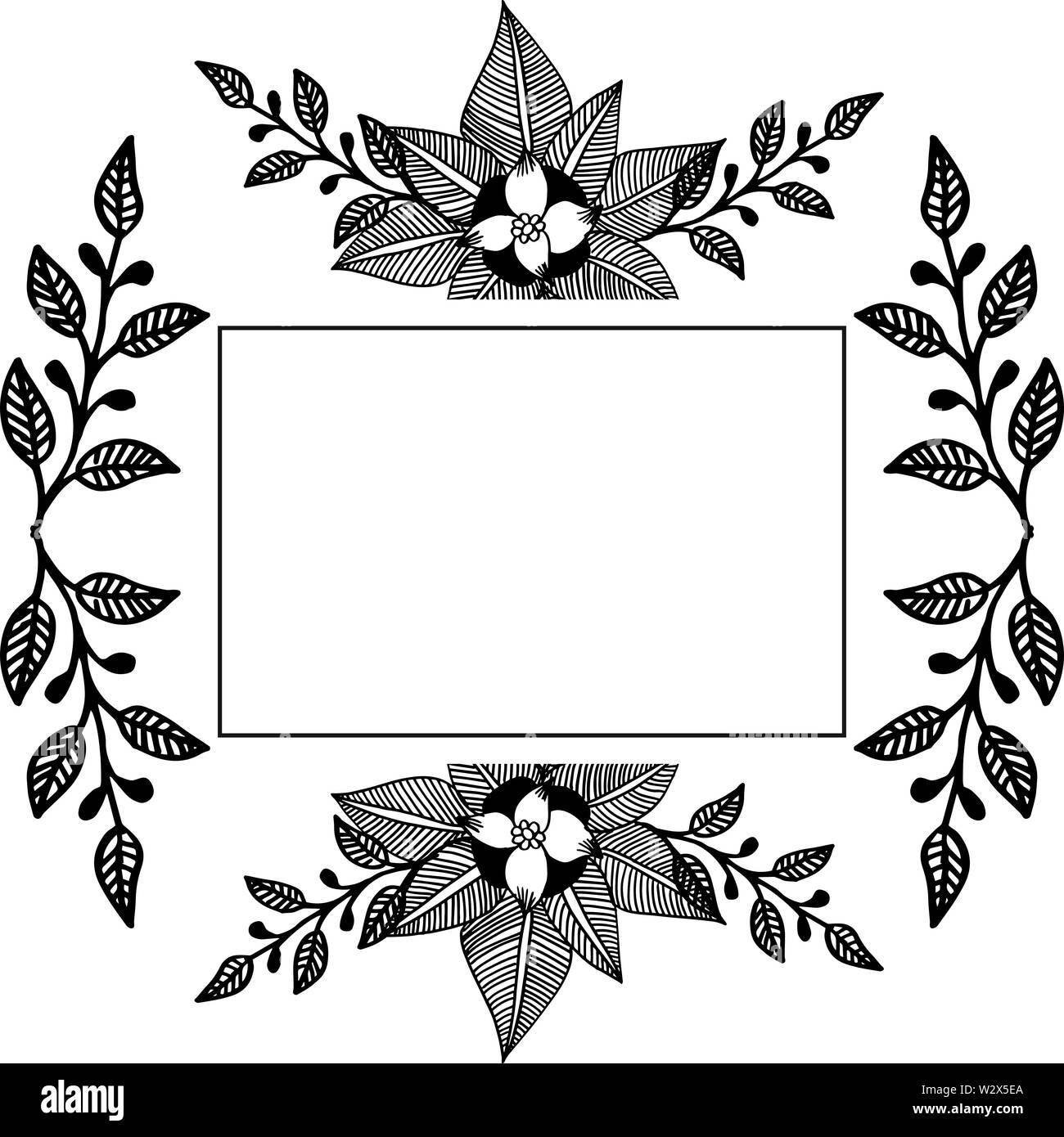 Design floral with silhouette, backdrop on a white, border for greeting ...