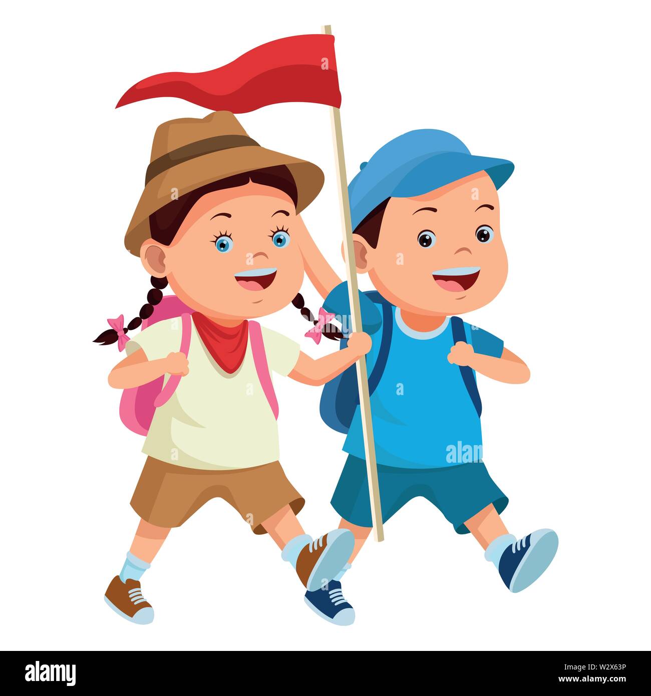 Kids and summer camp cartoons Stock Vector Image & Art - Alamy
