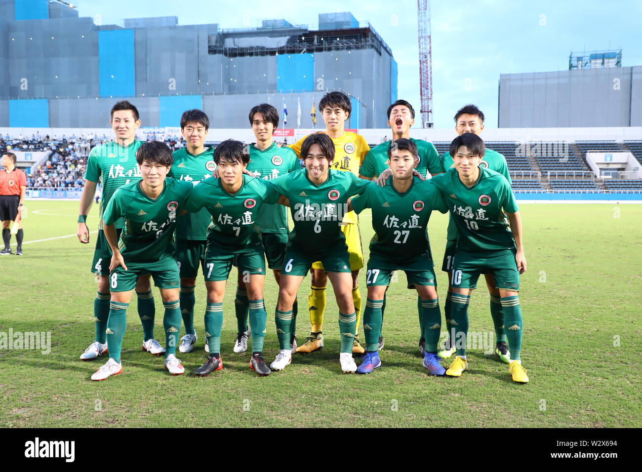 Sendai University team group line-up pose before the Emperor's Cup JFA ...