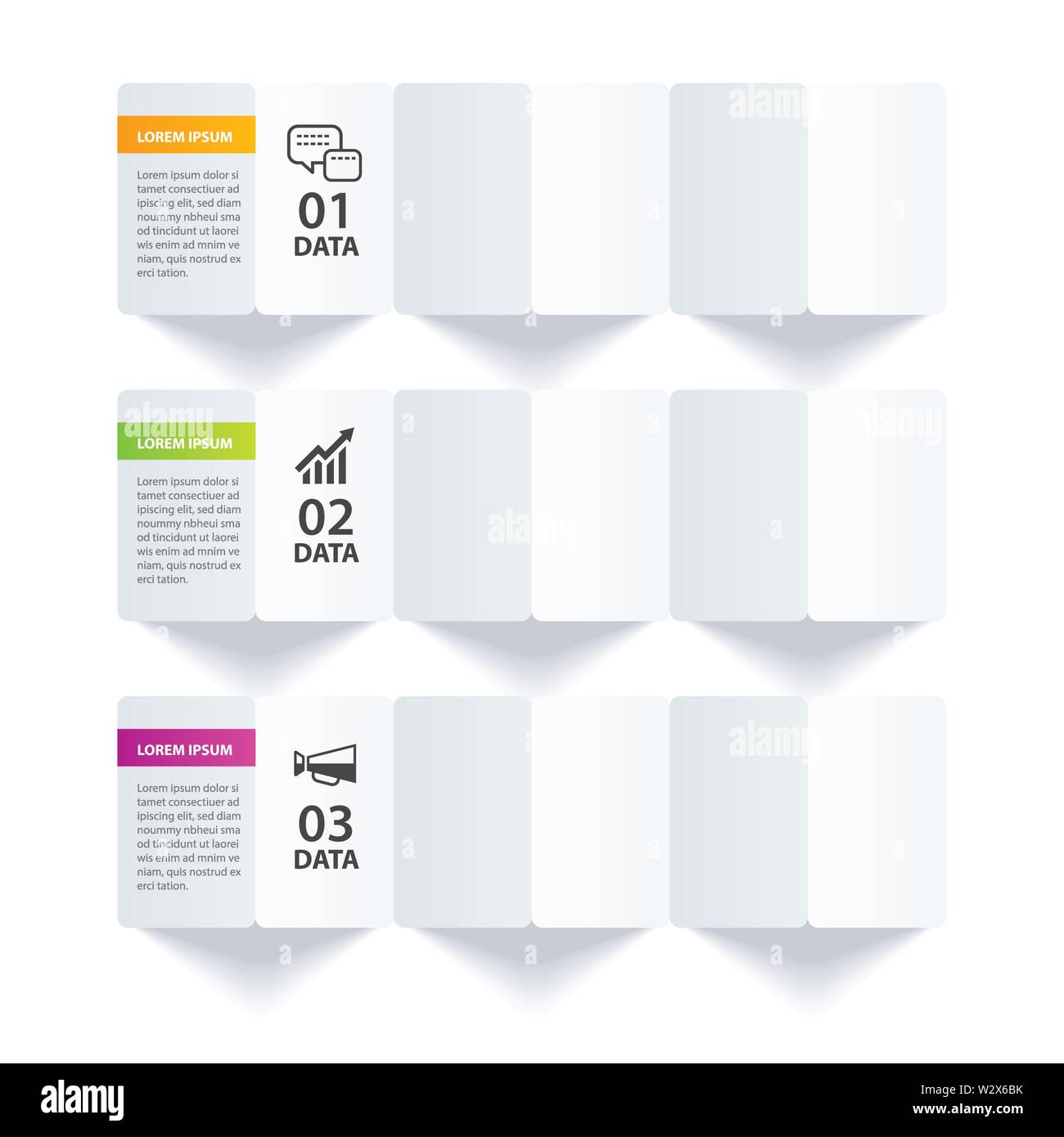 Infographics paper index with 3 data template. Vector illustration ...