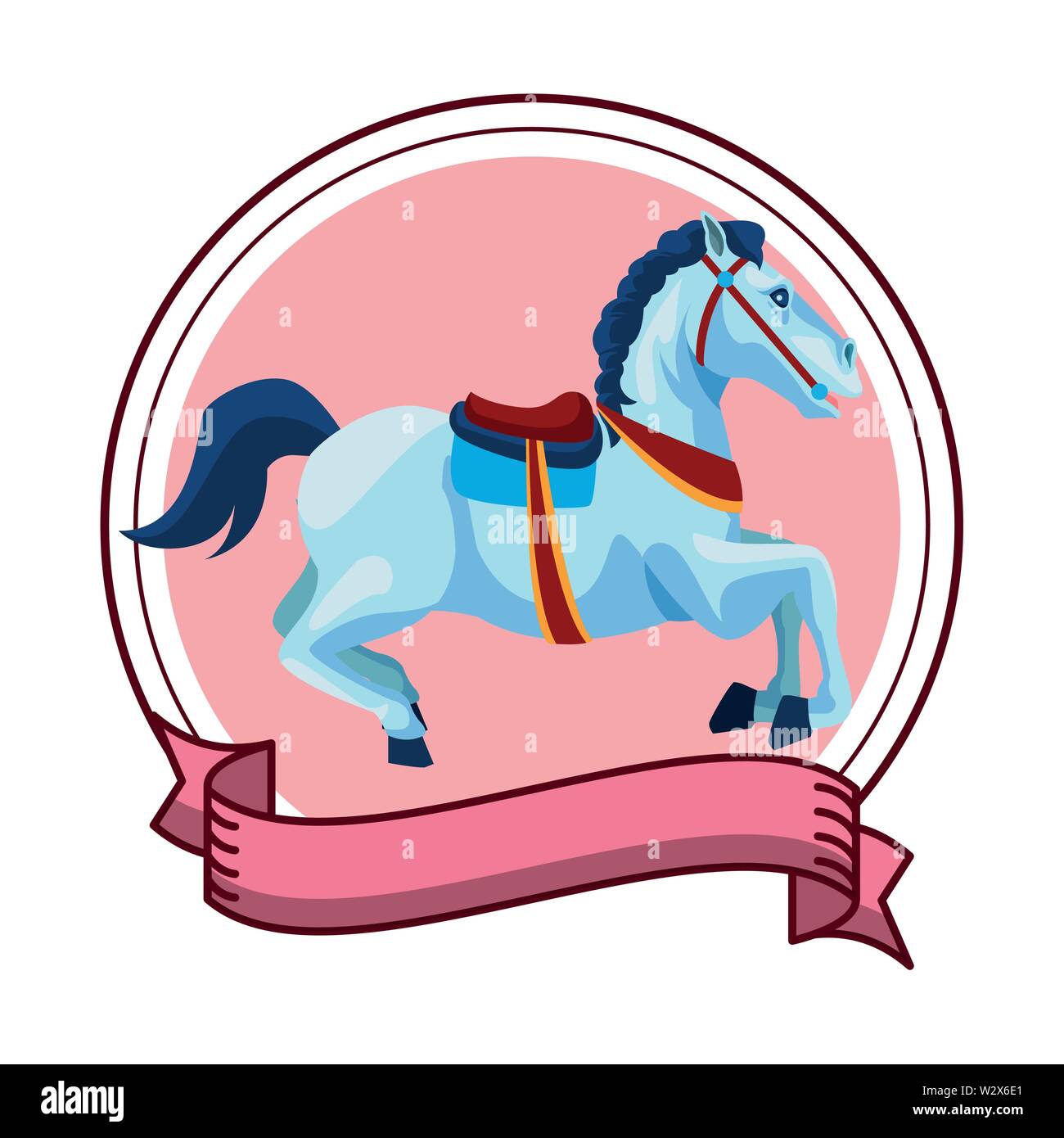 fun carousel on pink background Stock Vector Image & Art - Alamy