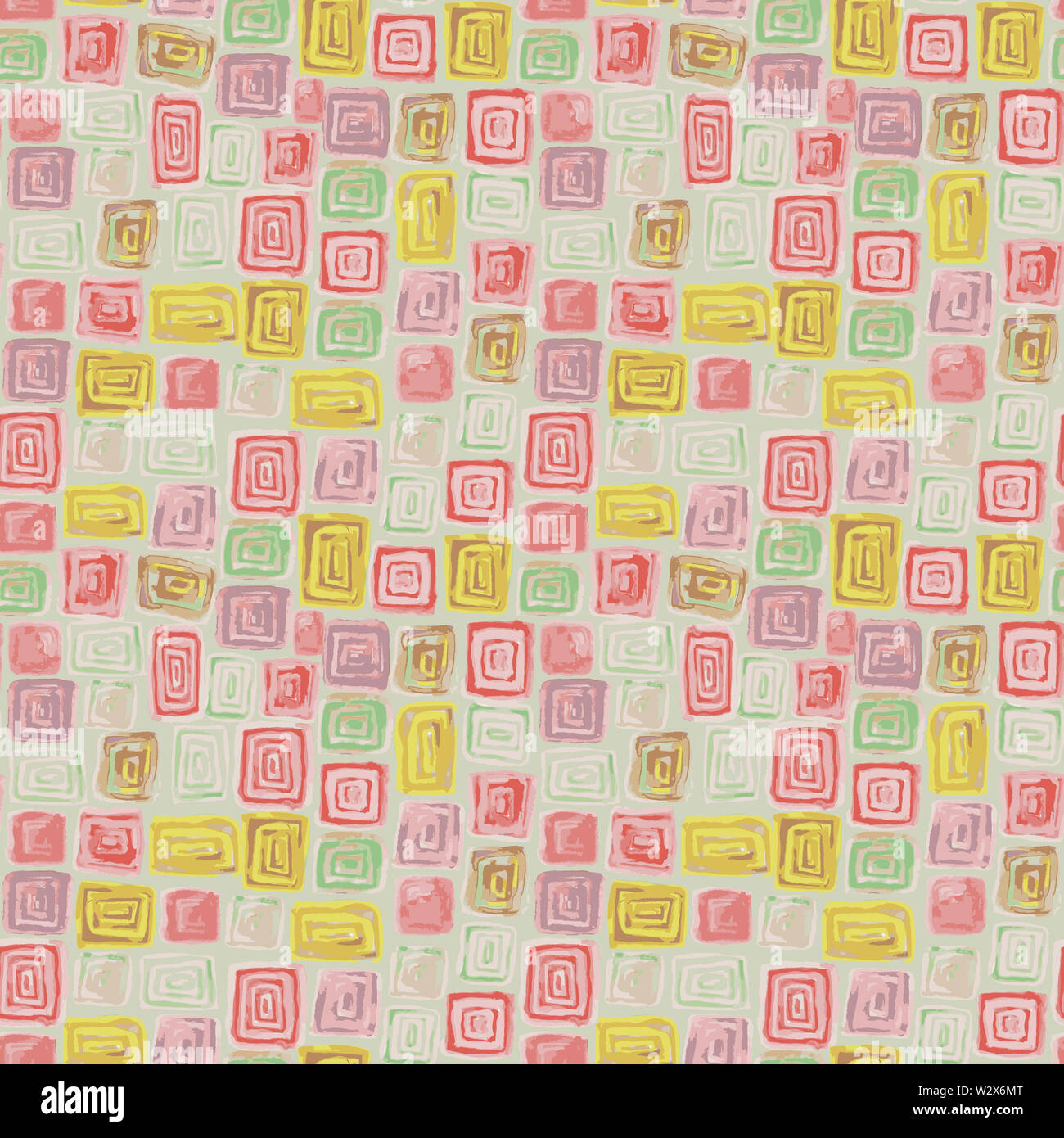 seamless raster pattern with mosaic made with colorful square and ...