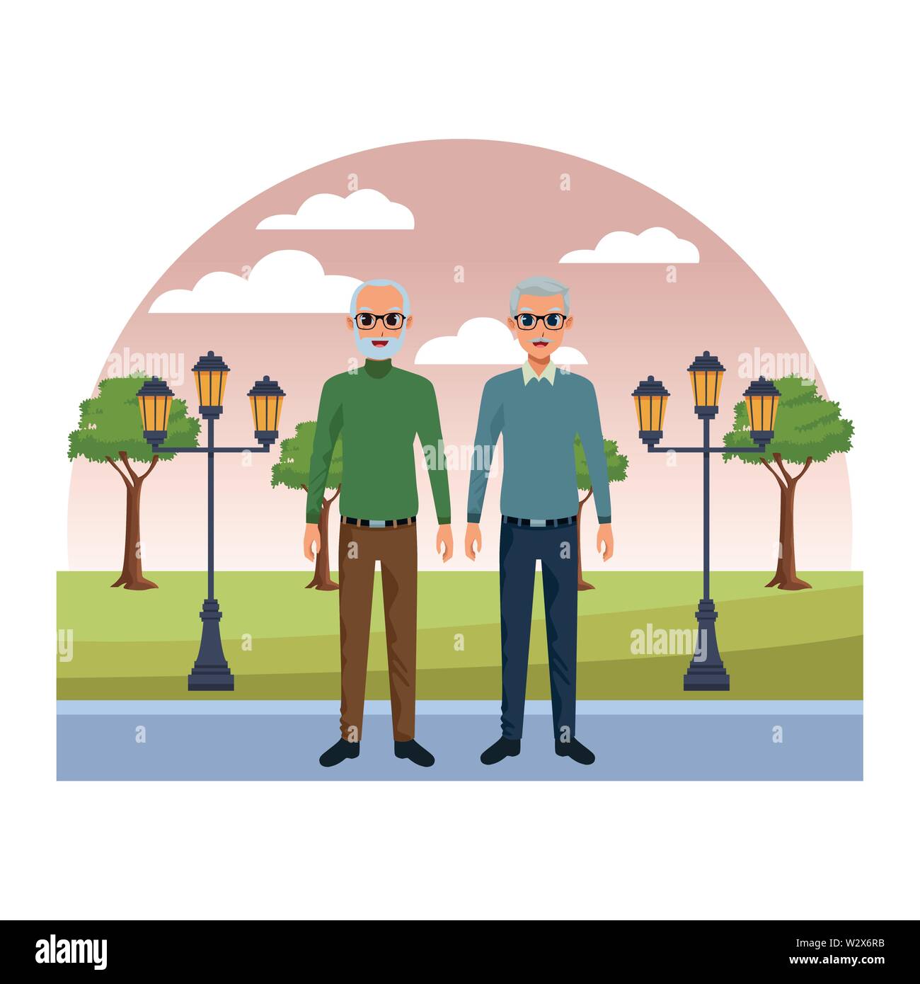 Two elderly old women smiling Stock Vector Images - Alamy