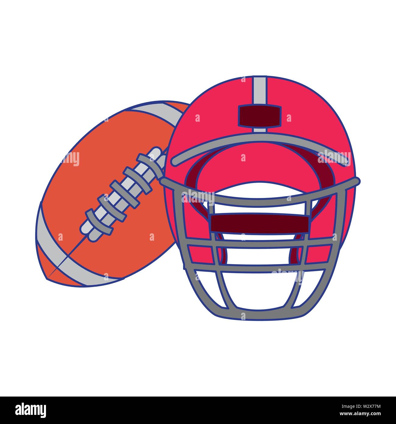 american football sport game cartoon blue lines Stock Vector Image ...