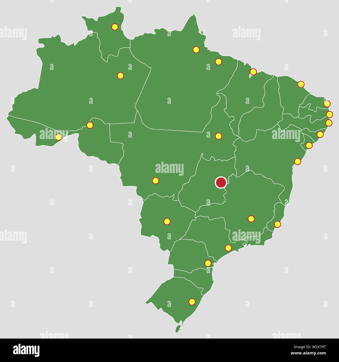 Brazil map with states hi-res stock photography and images - Alamy