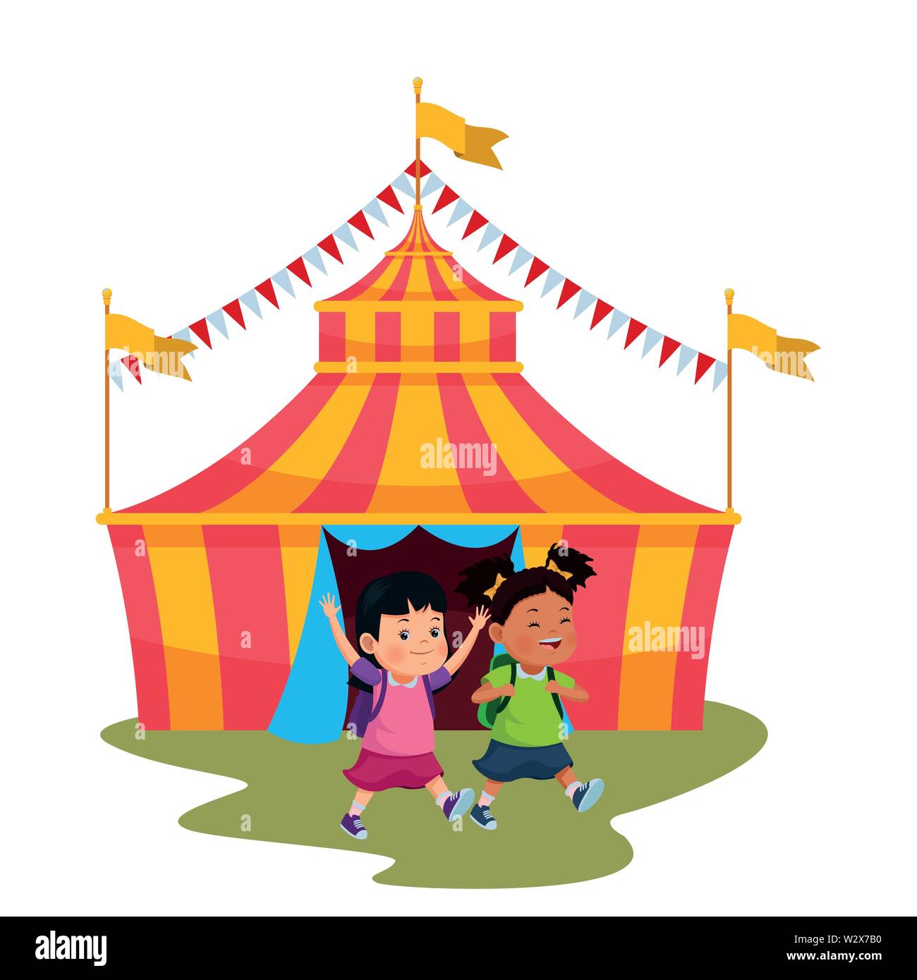 happy children in the circus Stock Vector Image & Art - Alamy
