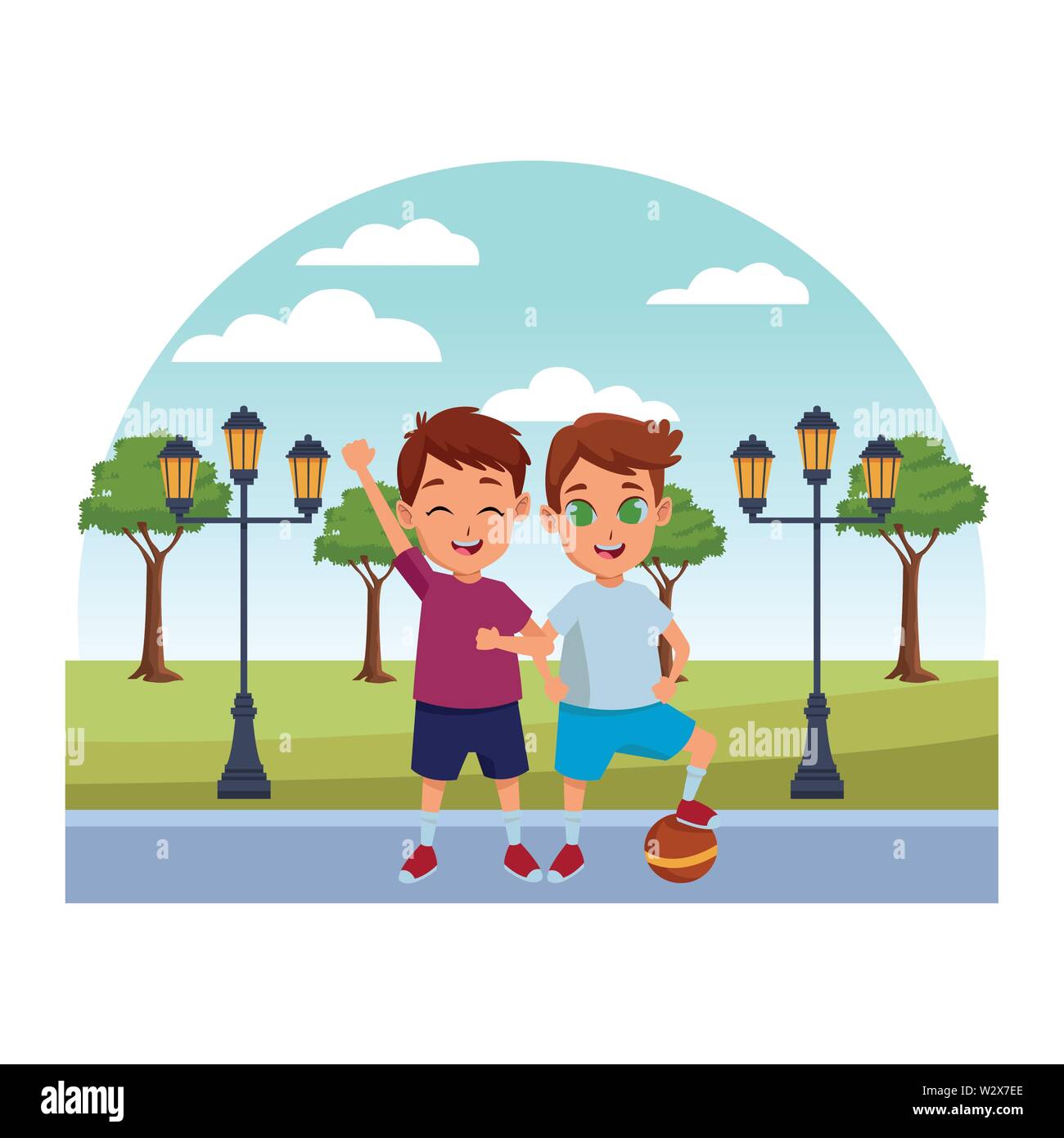 children having fun and playing cartoons Stock Vector Image & Art - Alamy