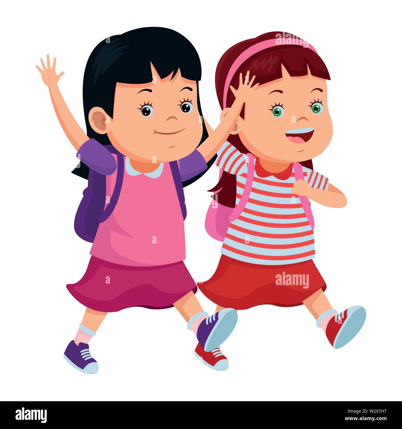 School kids smiling with backpacks Stock Vector Image & Art - Alamy