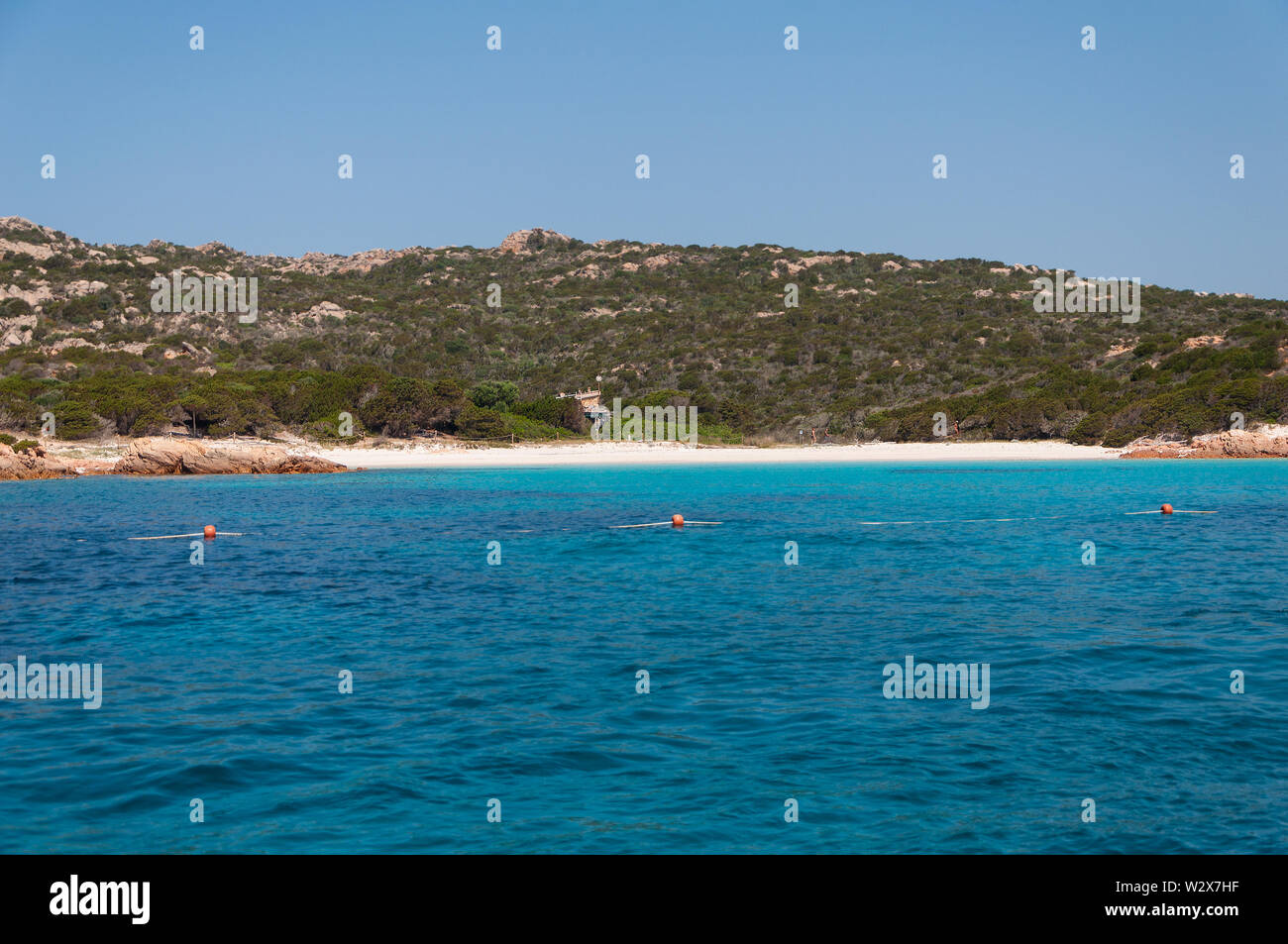 Amazing azure sea water on pink beach maddalena budelli island in ...