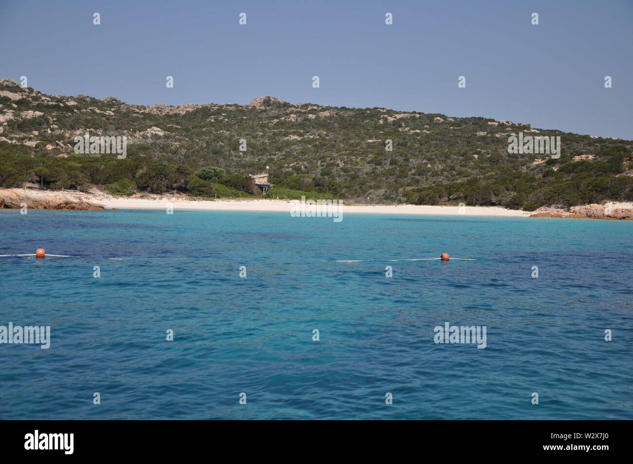 Amazing azure sea water on pink beach maddalena budelli island in ...