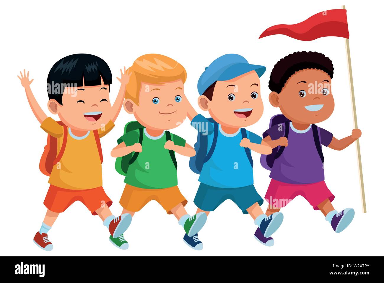 Kids and summer camp cartoons Stock Vector Image & Art - Alamy