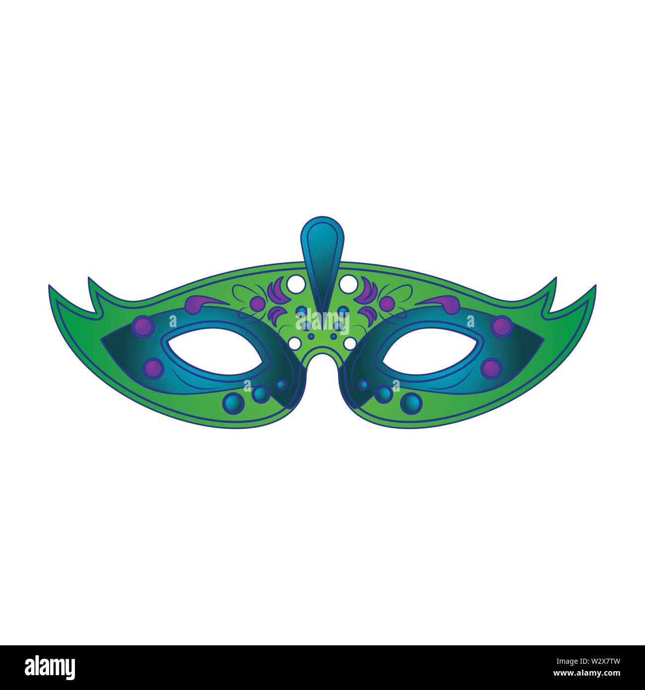festive carnival party mask cartoon blue lines Stock Vector Image & Art ...