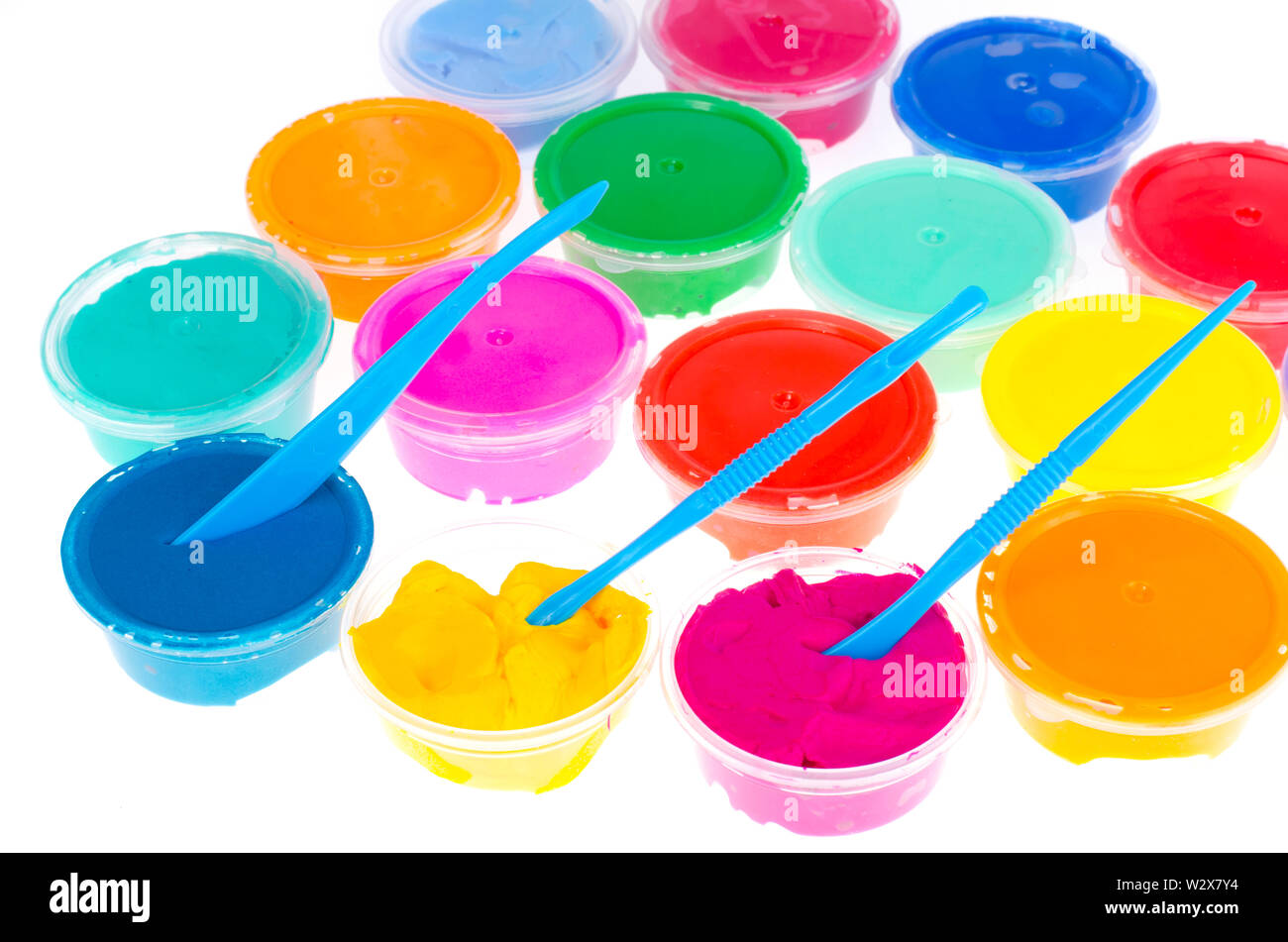Color plasticine in jars Stock Photo - Alamy
