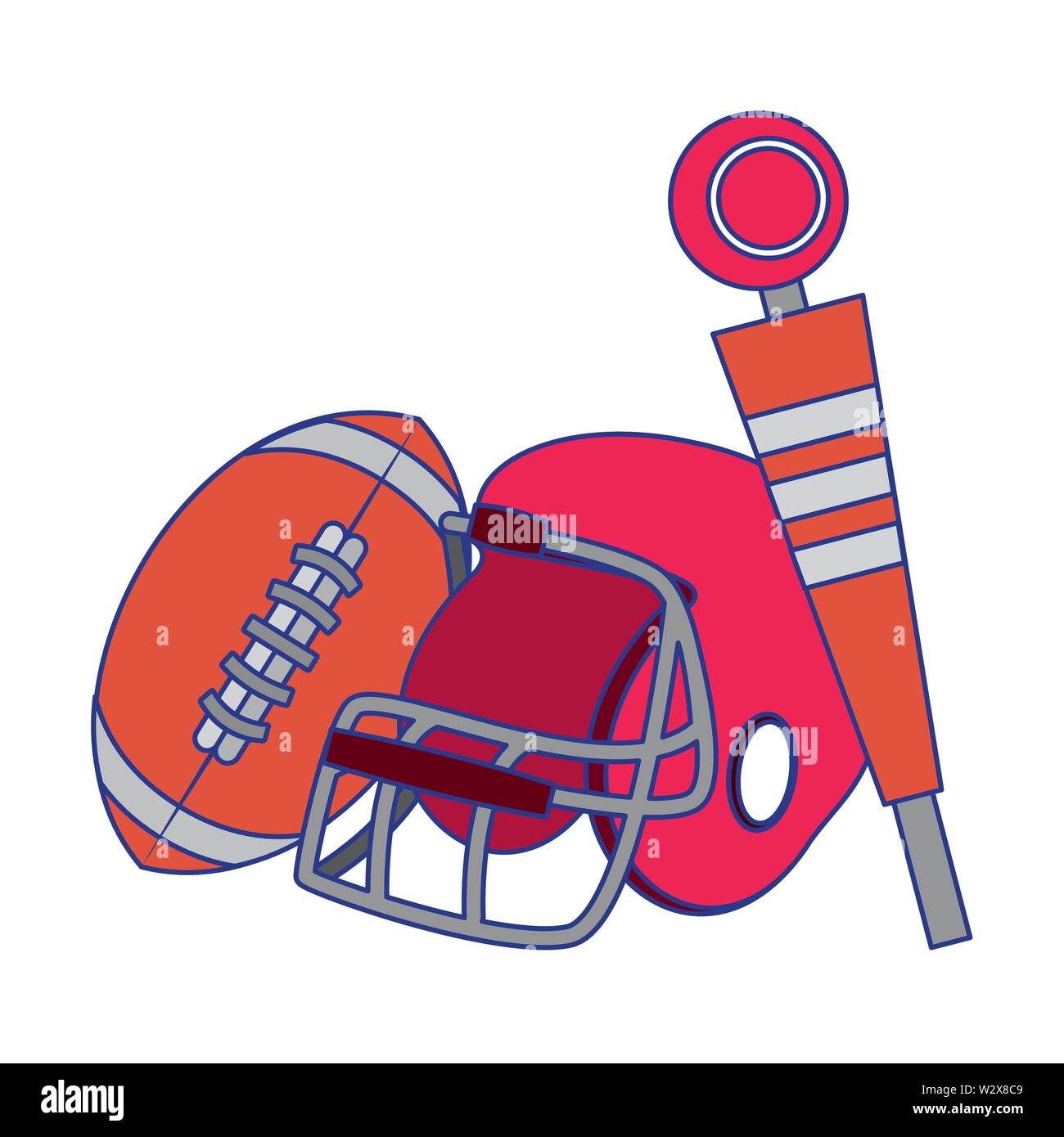 american football sport game cartoon blue lines Stock Vector Image ...