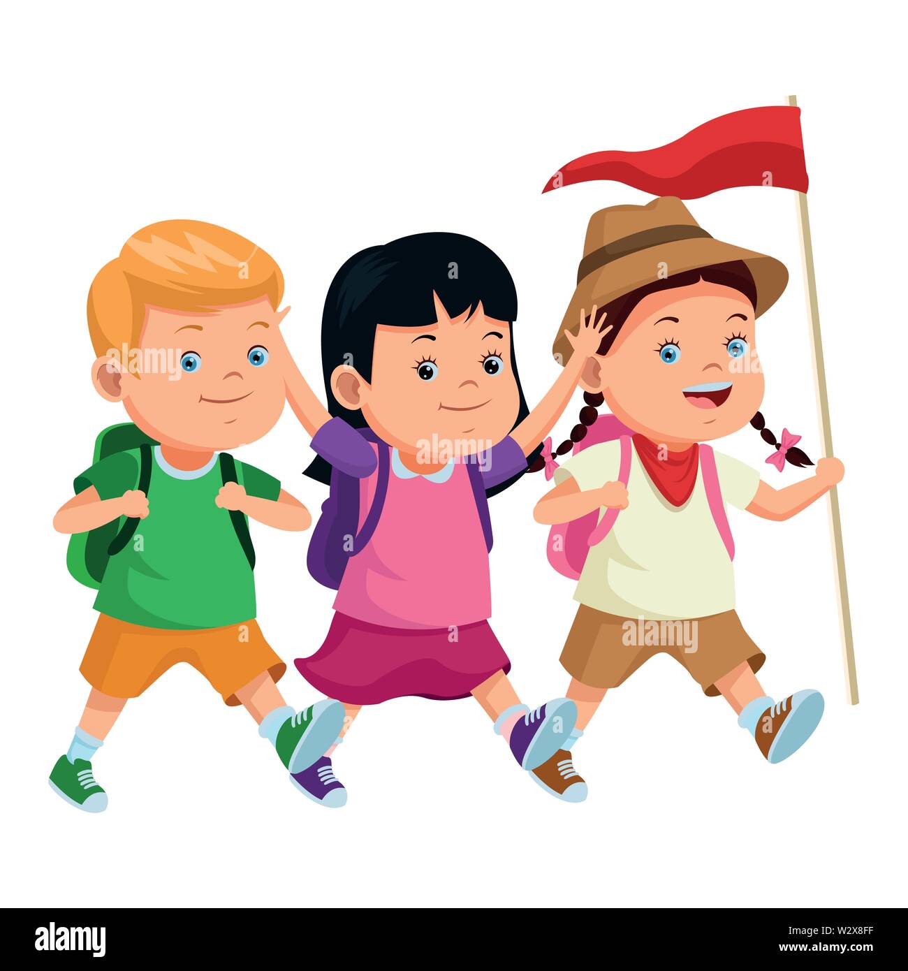 Kids and summer camp cartoons Stock Vector Image & Art - Alamy