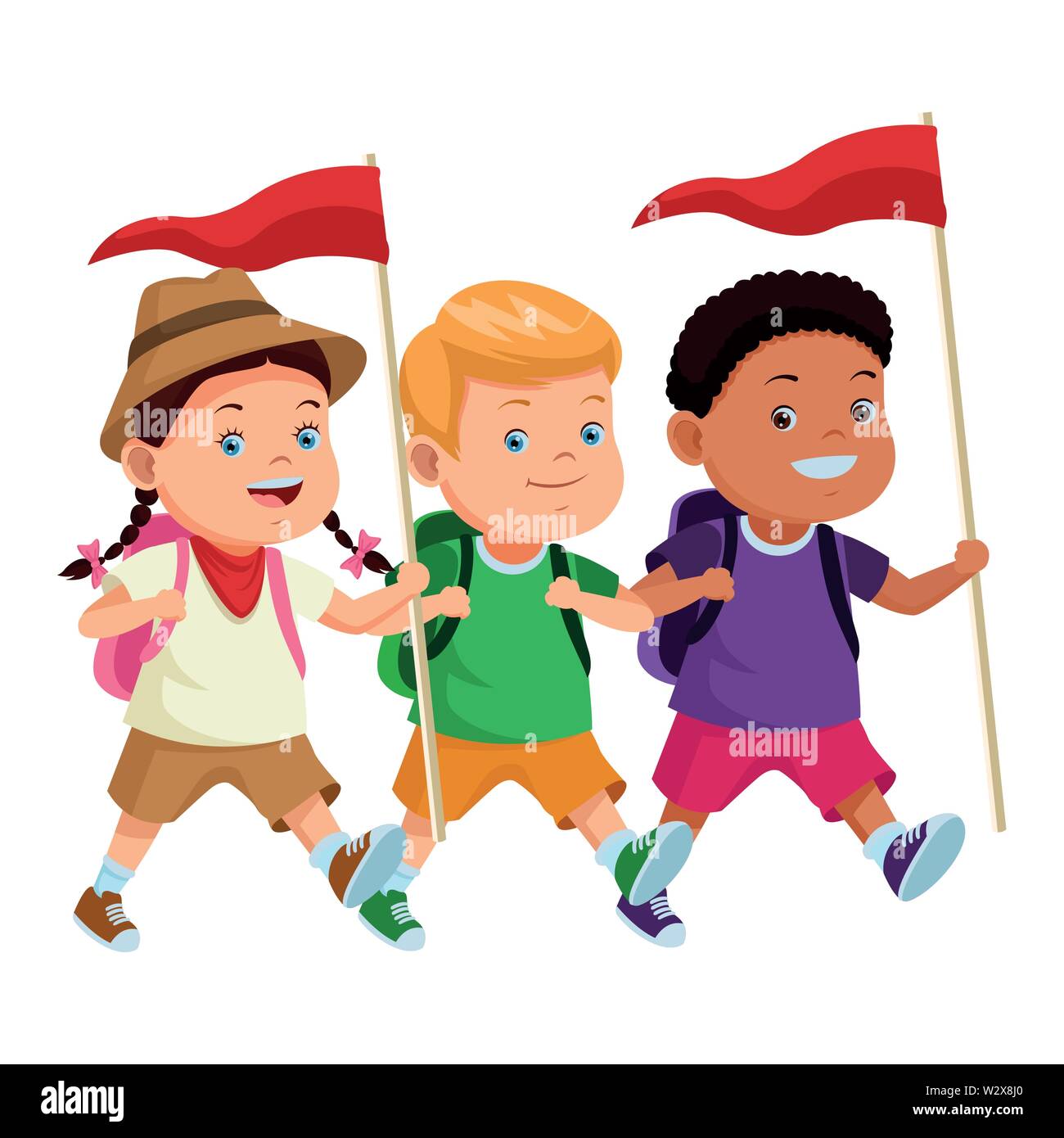 Kids and summer camp cartoons Stock Vector Image & Art - Alamy