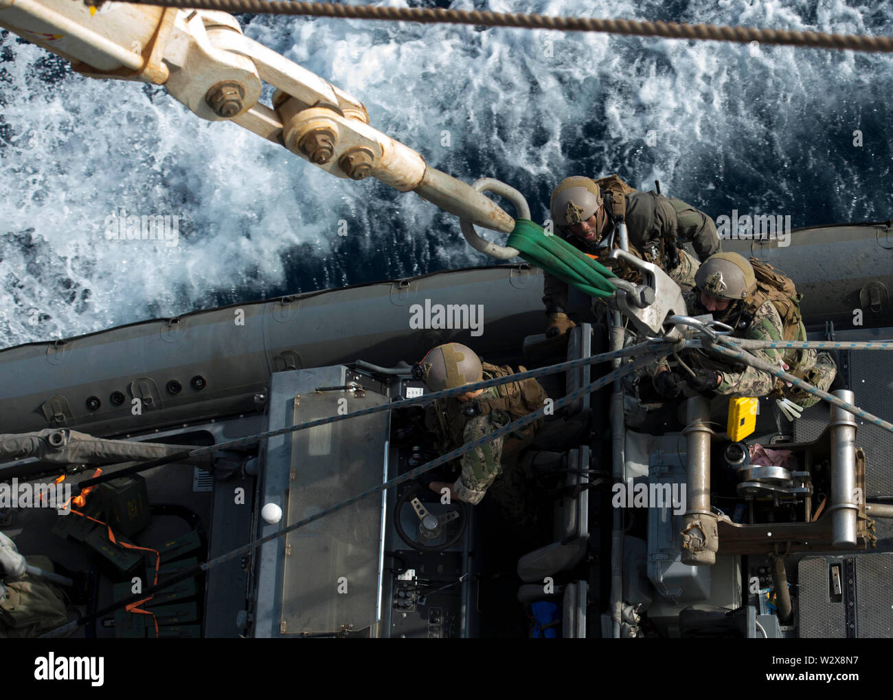 190709-N-EZ002-1224 GULF OF ADEN (July 9, 2019) U.S. Navy Sailors ...