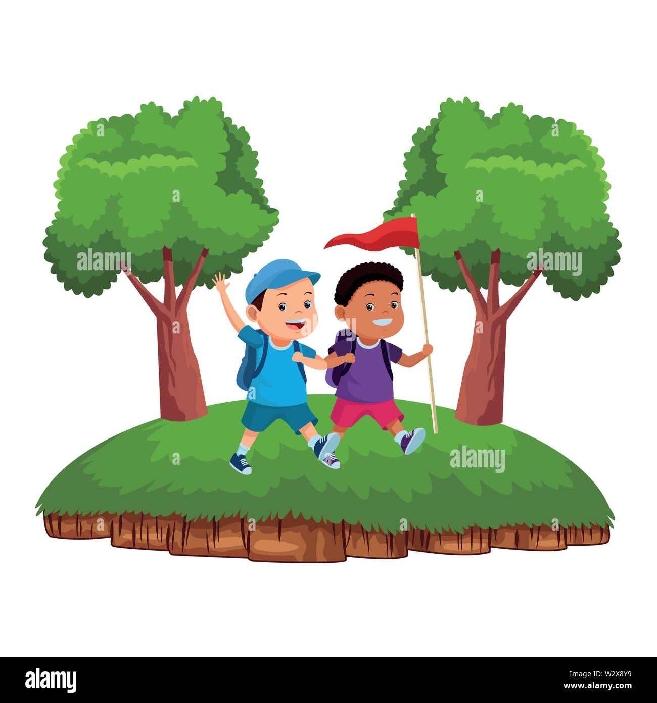Kids and summer camp cartoons Stock Vector Image & Art - Alamy