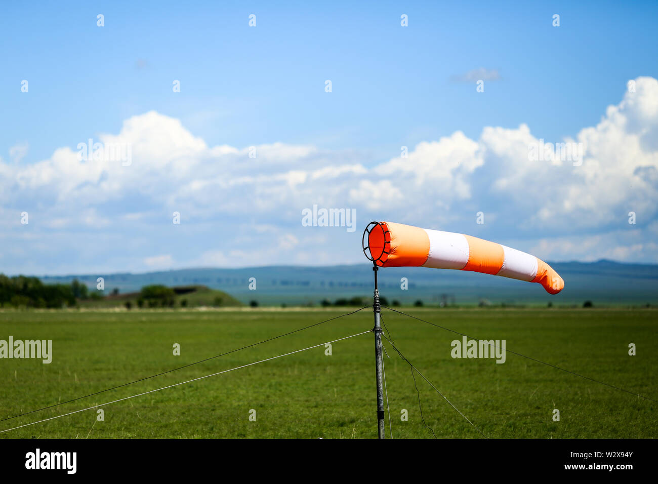 Details with a wind direction indicator on an airport Stock Photo - Alamy