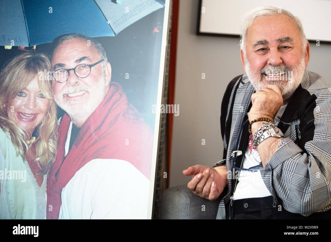Berlin, Germany. 10th July, 2019. Udo Walz laughs in his salon on ...