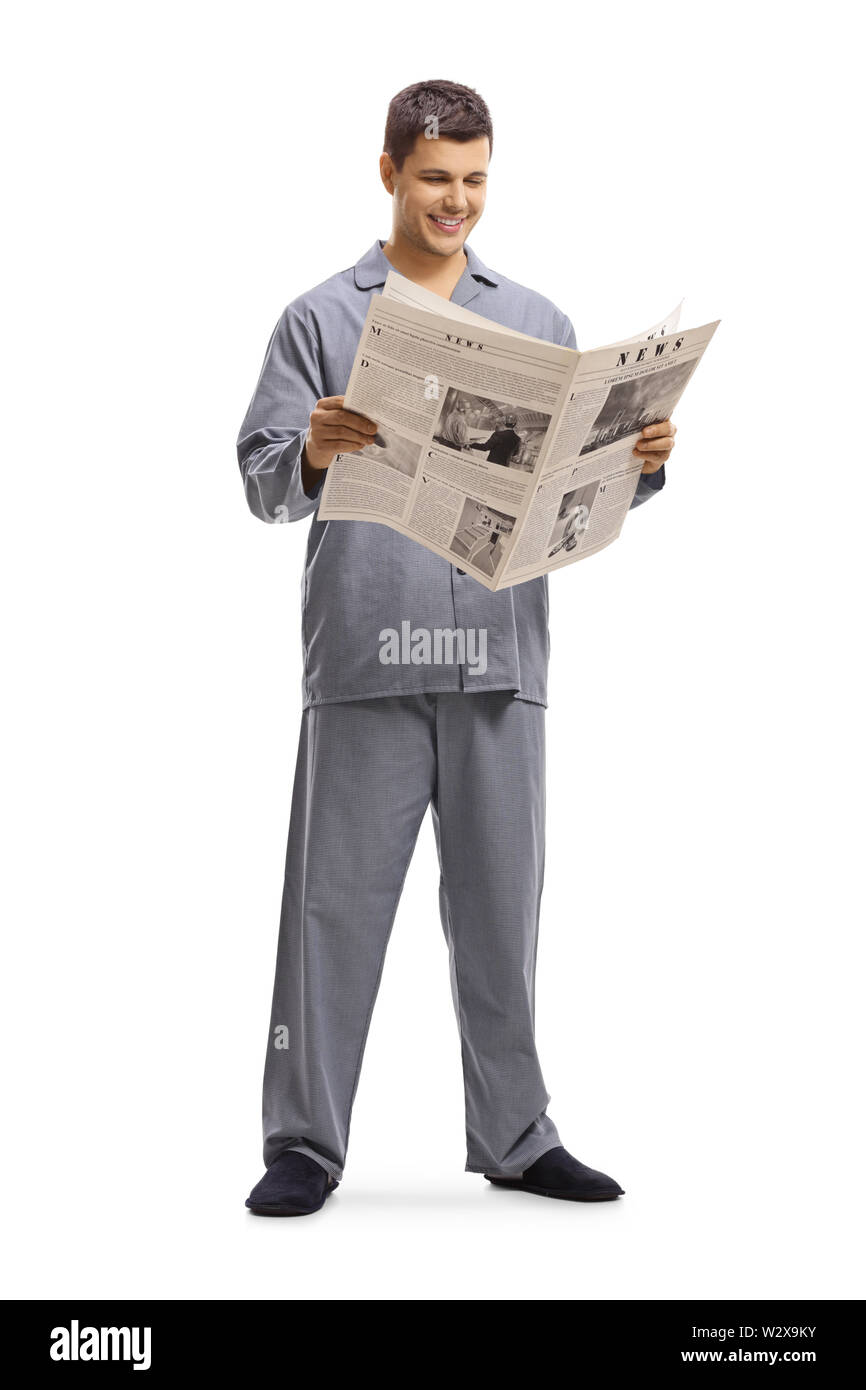 Man Reading Newspaper Standing