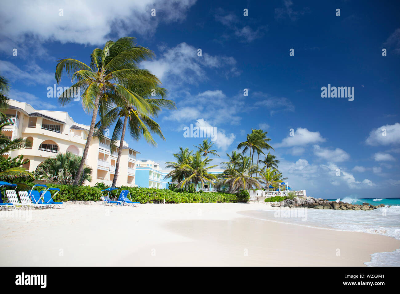 Summer on Barbados Island. Exotic vacations. Palm trees. Turquoise ...