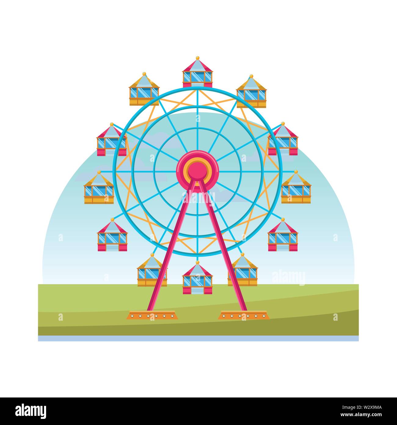 chicago wheel in the morning Stock Vector Image & Art - Alamy
