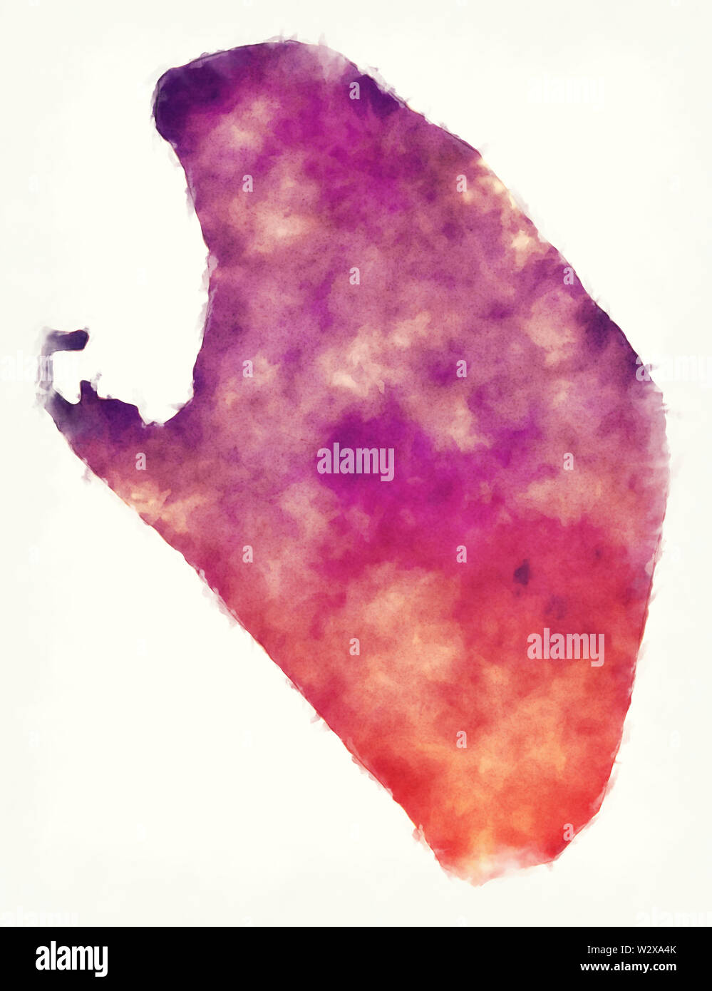 Pointe-Noire province watercolor map of Congo Republic Stock Photo - Alamy