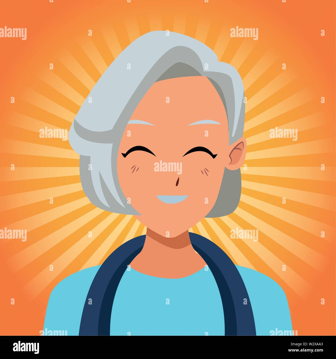 old woman smiling and happy Stock Vector Image & Art - Alamy