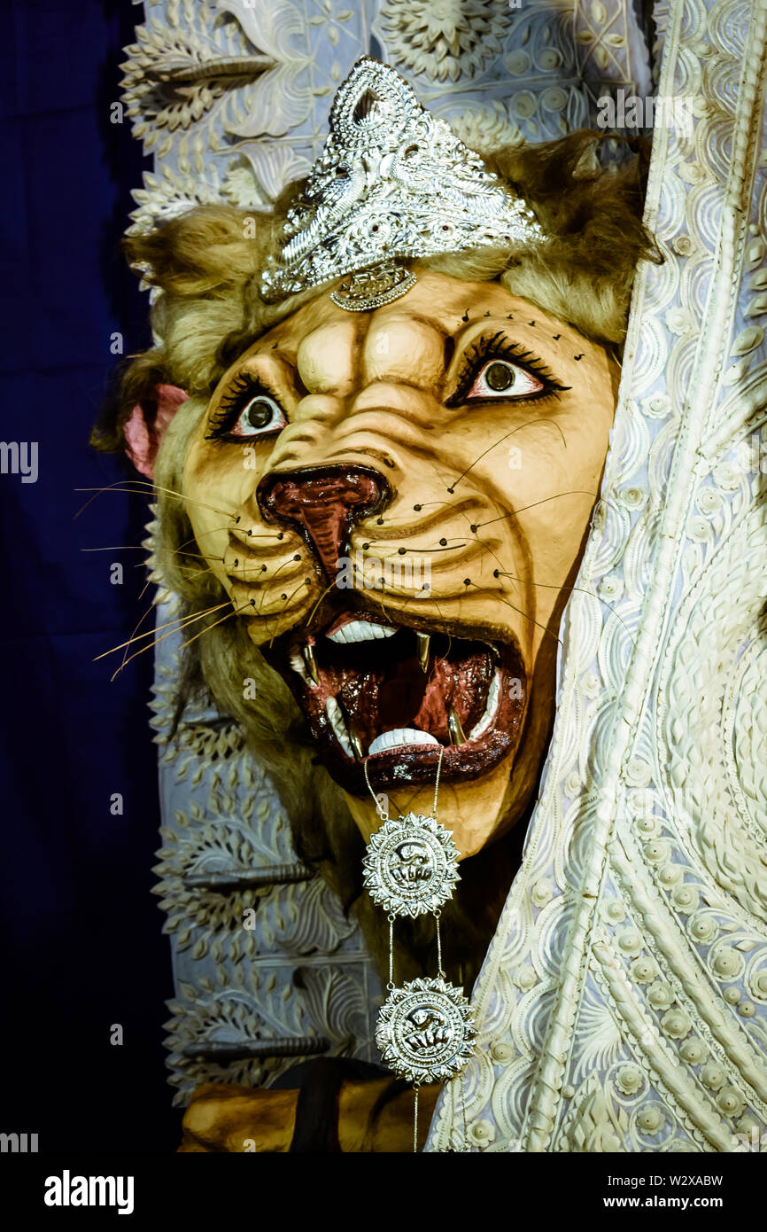 Kolkata India October 2018 - Close up portrait of Screaming horror face ...