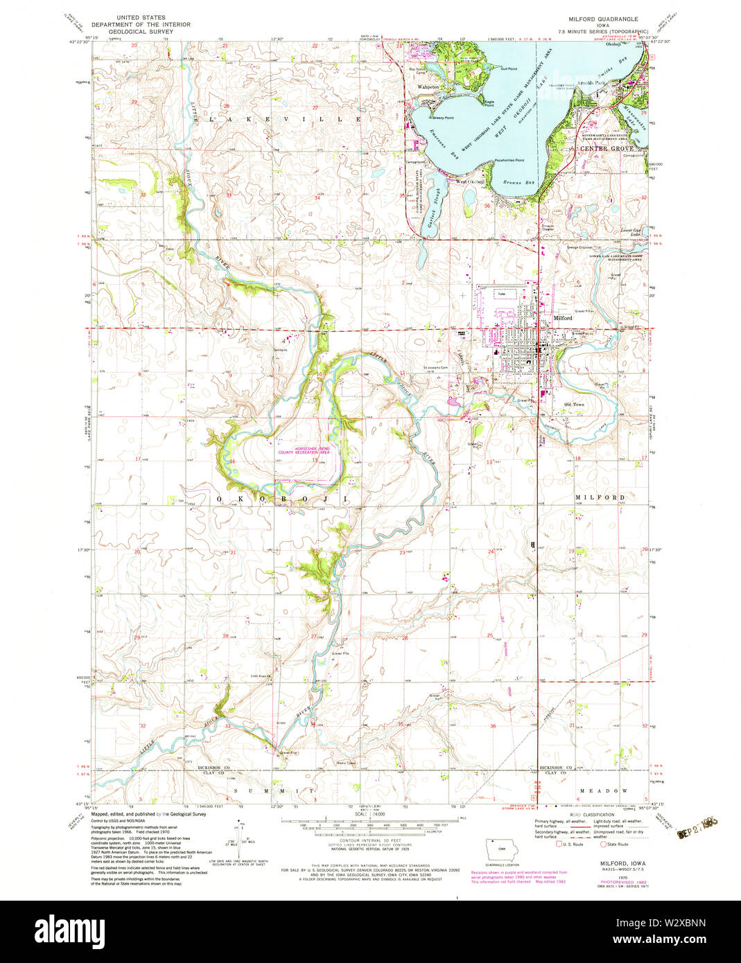 Map of milford iowa hi-res stock photography and images - Alamy